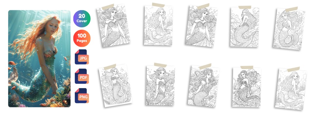 1000+ Mermaid Coloring Pages - Thewhitelabels
